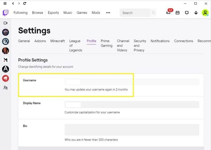 How to Change Twitch Username or Display Name