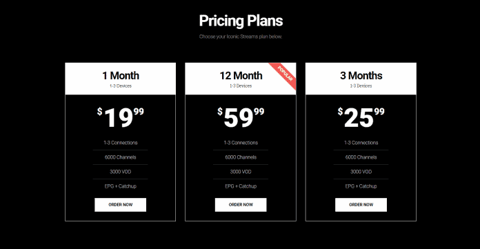 Iconic Streams IPTV for Android, iOS, Windows Plans and Support