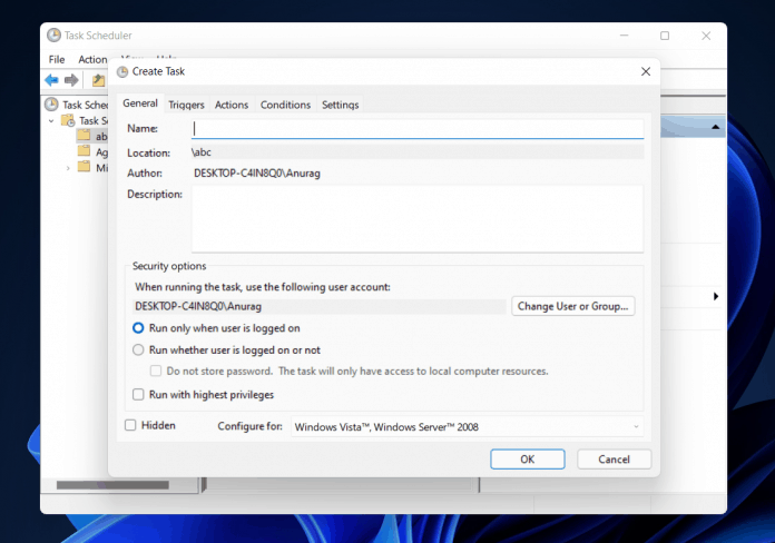 How to Create Task Using Windows 11 Task Scheduler