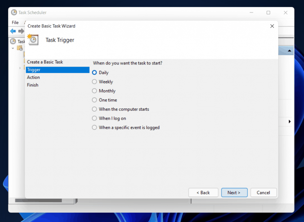 How to Create Task Using Windows 11 Task Scheduler