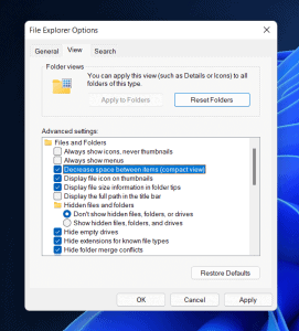 How to Turn On/Off Windows 11 File Explorer Compact View