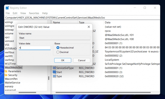 WaaSMedicSVC.exe: Windows Update Medic Service in Windows 11