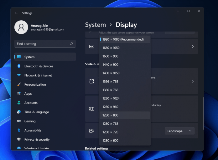 How to Change Or Adjust Screen Resolution In Windows 11