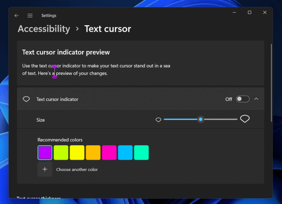 How to Turn On/Off Text Cursor Indicator In Windows 11