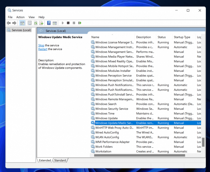 WaaSMedicSVC.exe: Windows Update Medic Service in Windows 11
