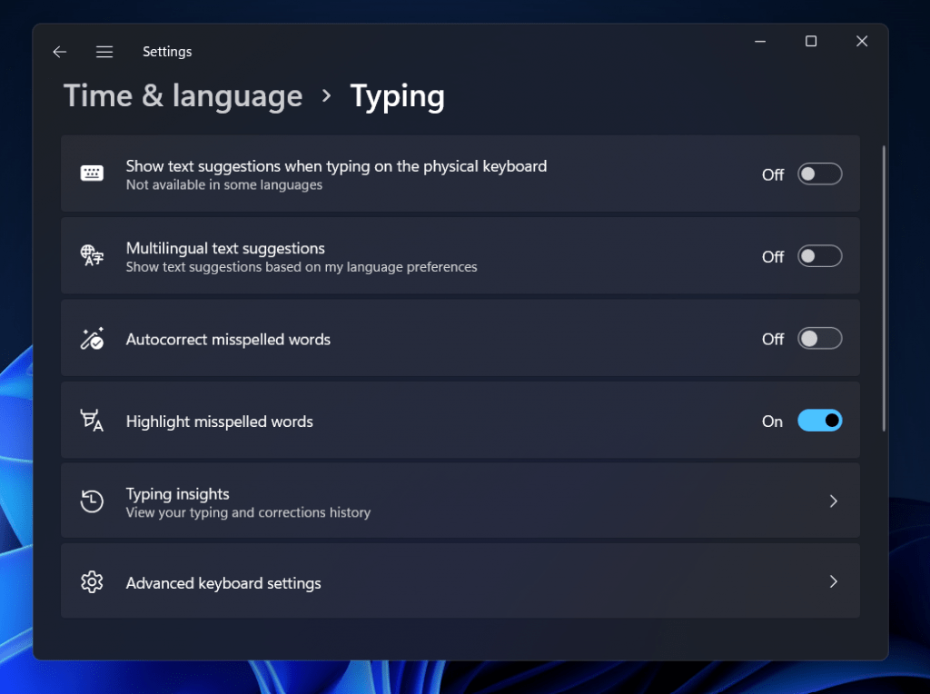 How to Turn Off or On Keyboard Autocorrect on Windows 11