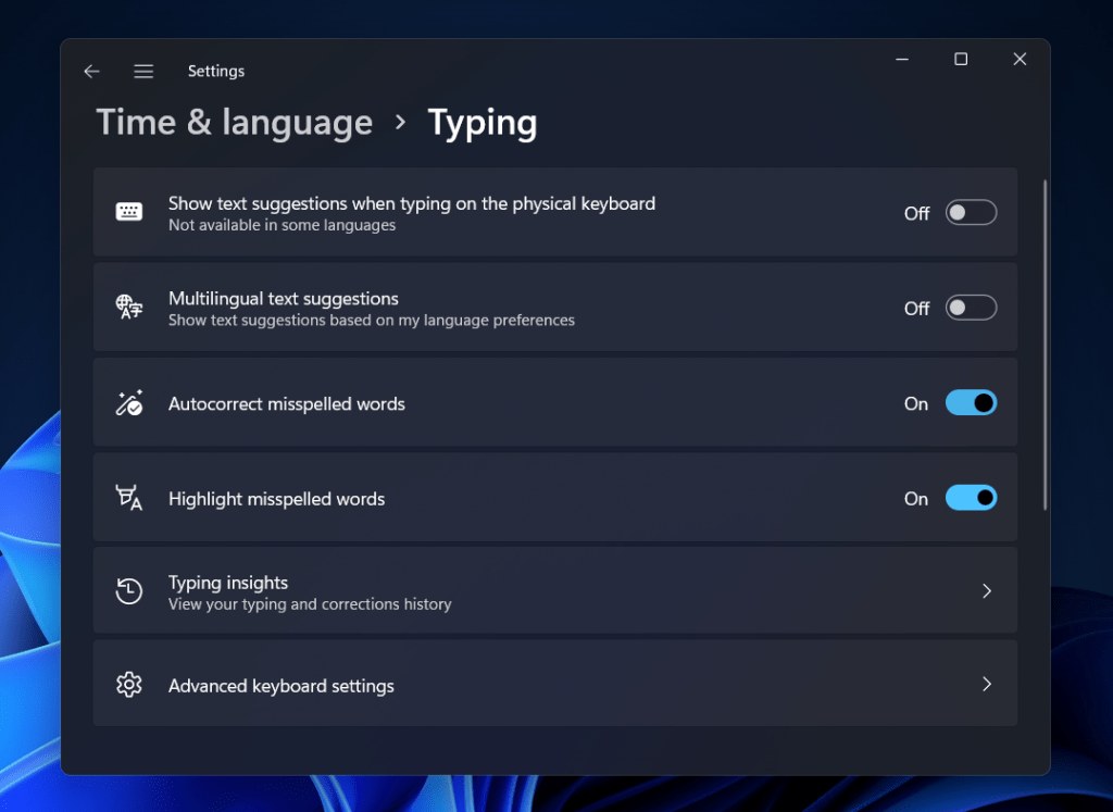 How to Turn Off or On Keyboard Autocorrect on Windows 11