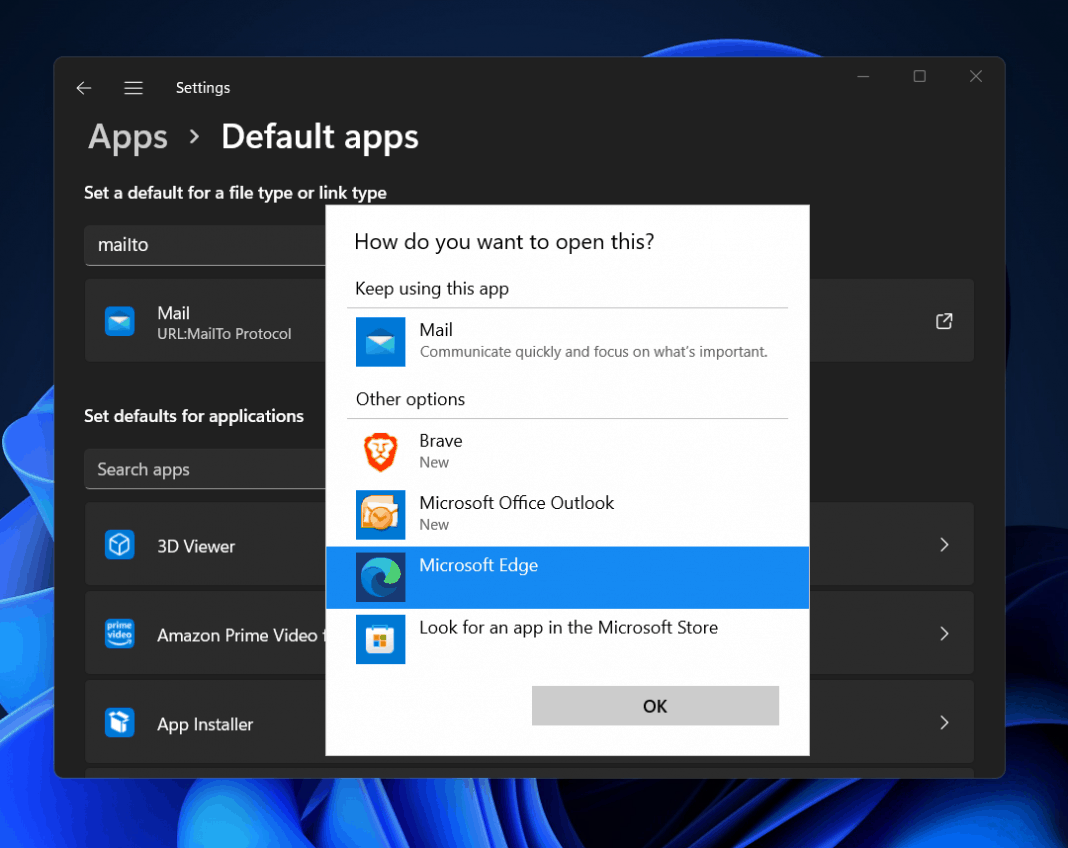 Set Windows 11 Gmail As Default Email Client In Chrome/Edge