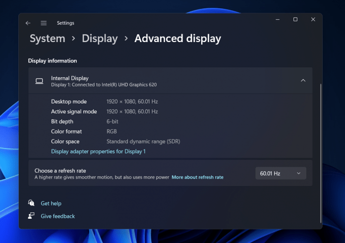 How to Change Display Refresh Rate On Windows 11