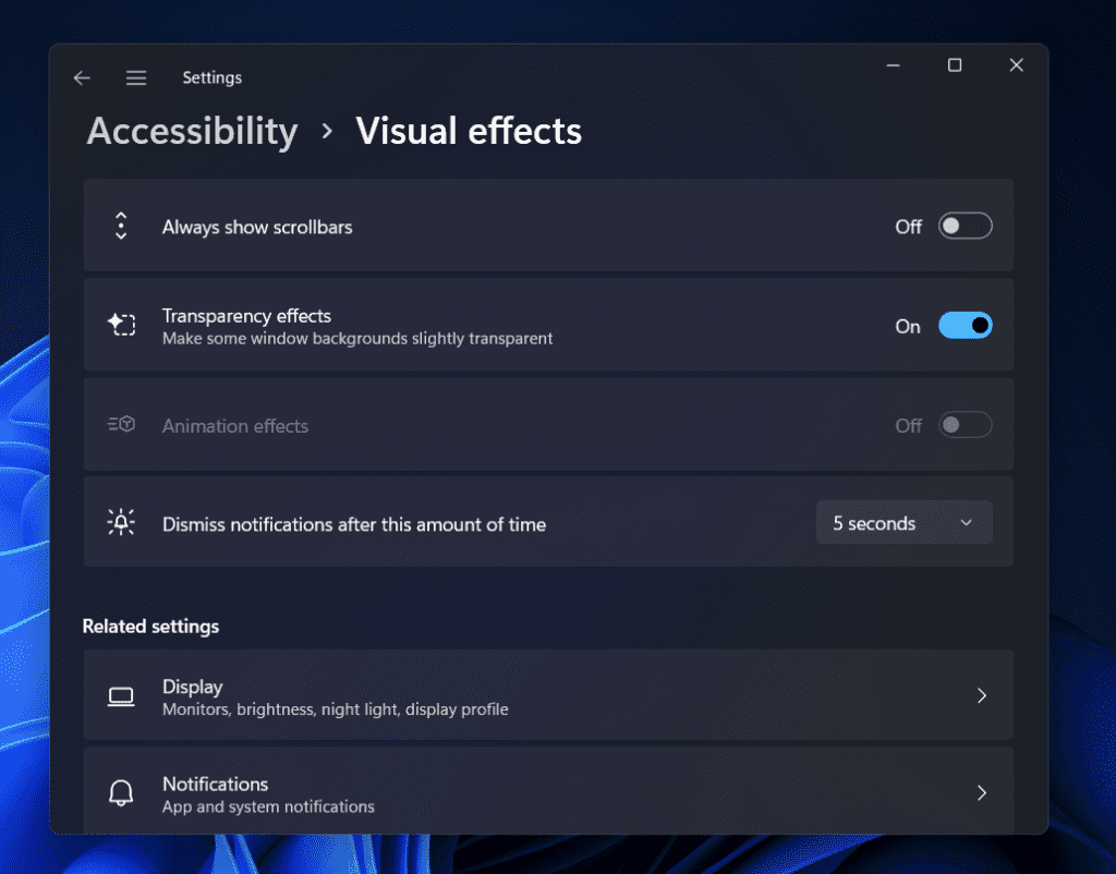 How to Enable Animation Effects On/Off Windows 11