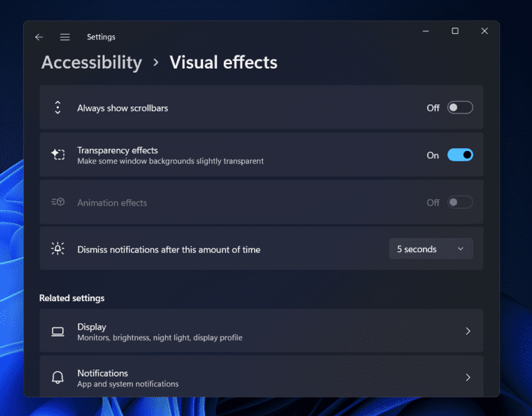 How to Enable Animation Effects On/Off Windows 11