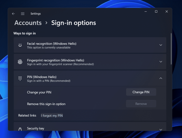 Fix Windows Hello PIN Remove Button Greyed Out in Windows 11