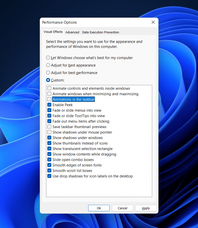 How to Enable Animation Effects On/Off Windows 11