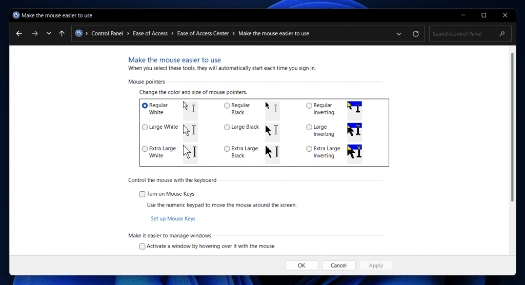 How to Change Cursor Size, Theme and Color in Windows 11