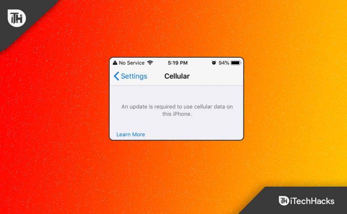Fix Update is Required to Use Cellular Data on iPhone in iOS