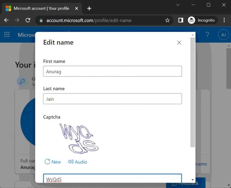 How to Change Microsoft Account Name in Windows 11