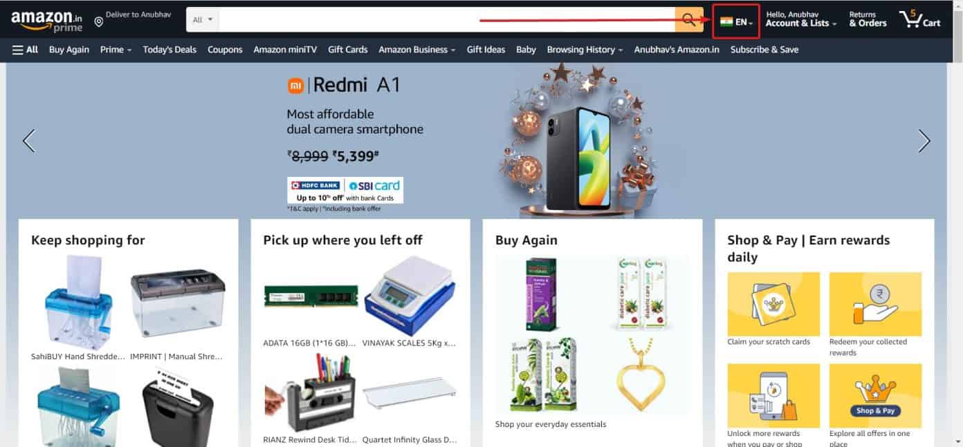 How to Change Language on Amazon App Website in PC or Mobile