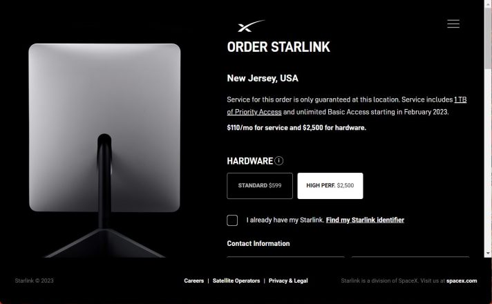 Starlink High Performance Dish For In-Motion Upgrade Option 2024