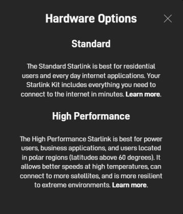 Starlink High Performance Dish For In-Motion Upgrade Option 2024