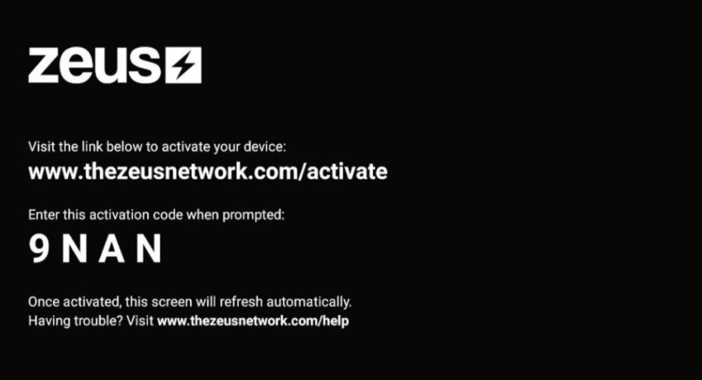 Activate Zeus Network Login Code at thezeusnetwork.com 2025
