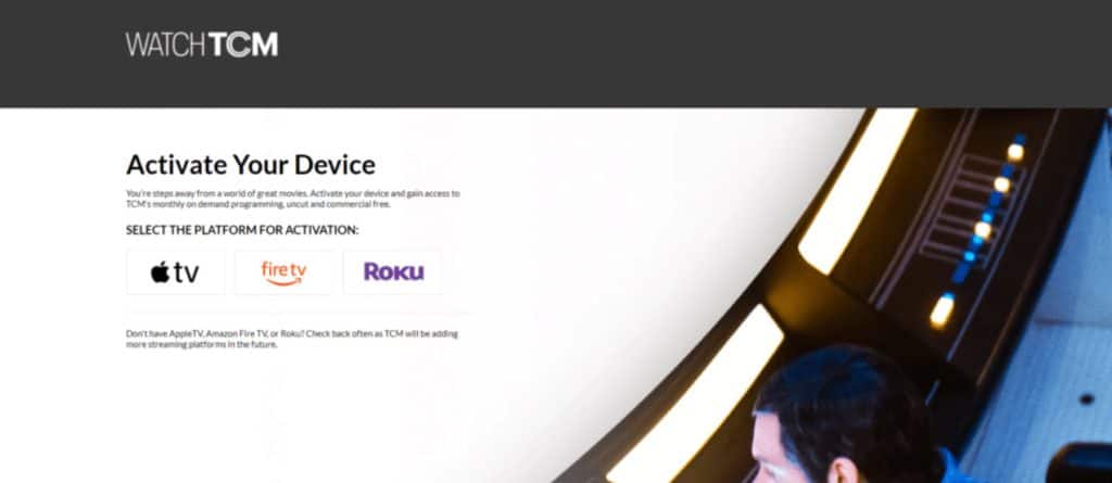 Etapas para ativar o canal de login do TCM.com no Roku, TV, celular ...