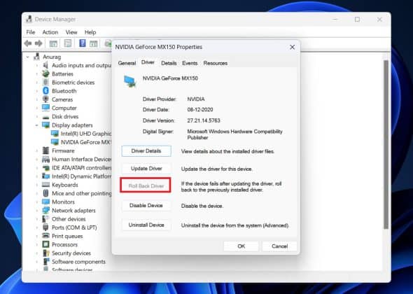 How To Roll Back NVIDIA Drivers On Windows 11 (Manually)