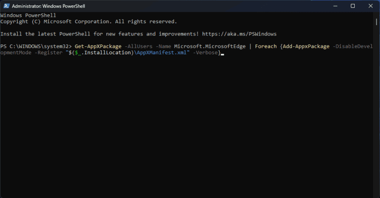 How to Reset Microsoft Edge through Powershell to Default Settings ...