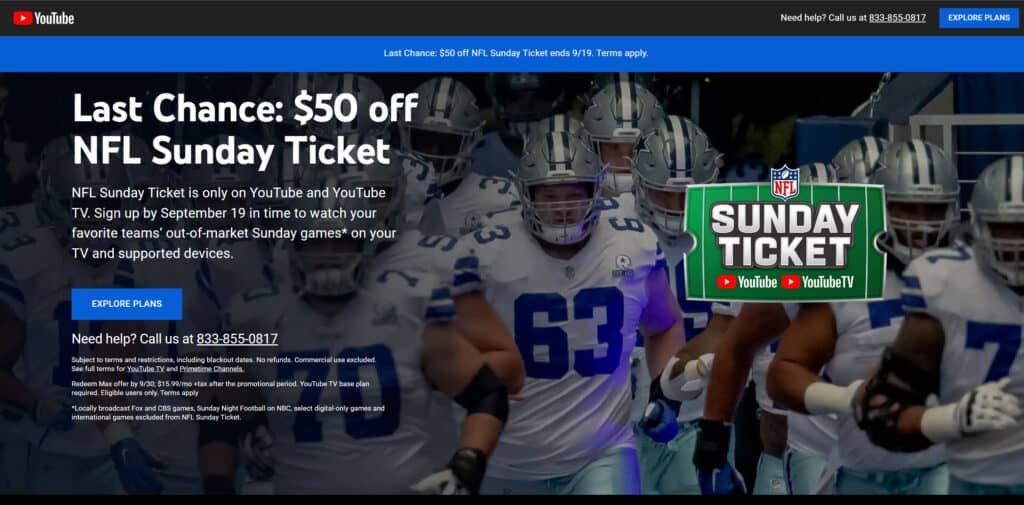 How to Watch NFL Sunday Ticket on YouTube TV 2025