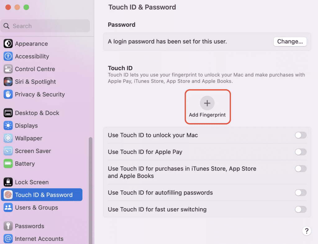 Touch ID Stopped Working to Unlock by Single Touch in macOS Sonoma