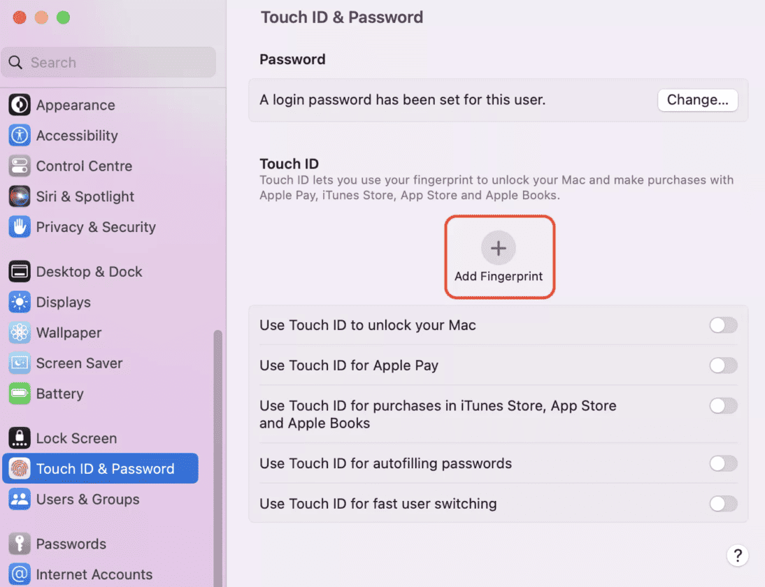 Touch ID Stopped Working to Unlock by Single Touch in macOS Sonoma