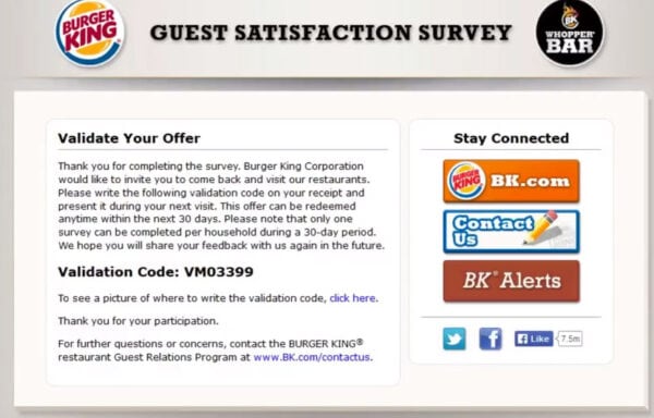 MyBKExperience.com Survey for Free Whopper Online in 2025